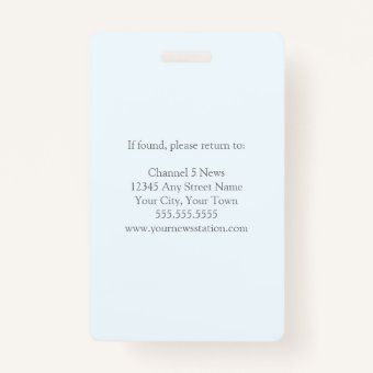 Modern Chic Press Reporter Photographer Staff ID Badge | Zazzle