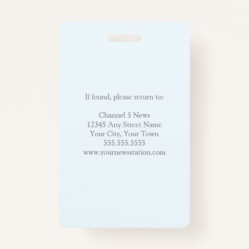 Modern Chic Press Reporter Photographer Staff ID Badge | Zazzle