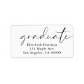 Modern Chic Script Graduation Return Address Label | Zazzle