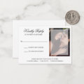 Modern Chic Script Photo Wedding Mini RSVP Card | Zazzle