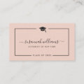Modern Chic Script Rose Graduation Calling Card | Zazzle