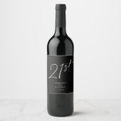 Modern Chic Script Twenty-One 21st Birthday Party Wine Label | Zazzle