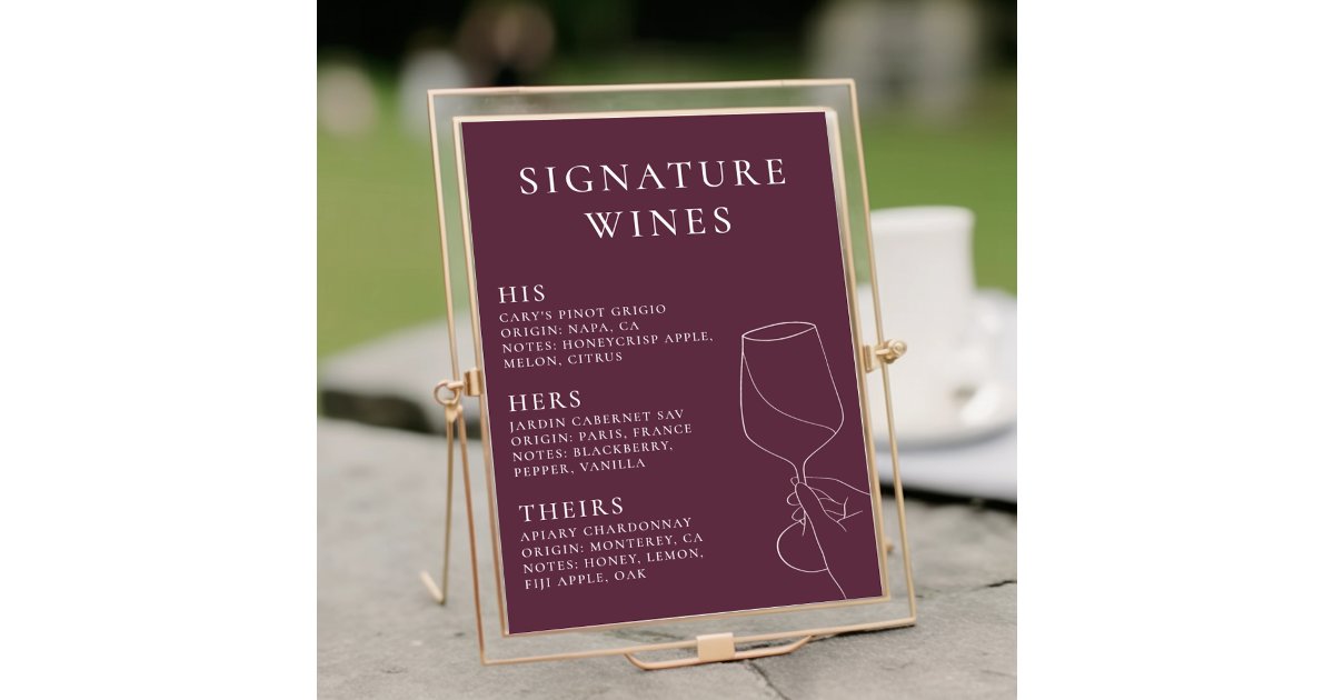 Modern Chic Signature Wines Poster | Zazzle