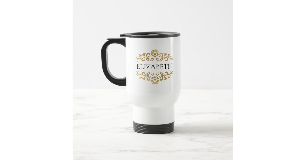 Modern Chic Stylish Monogram Travel Mug | Zazzle