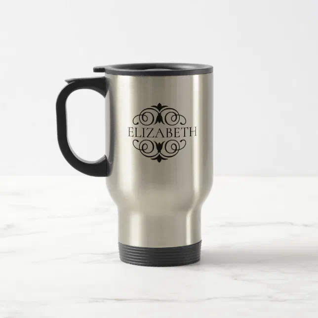 Modern Chic Stylish Monogram Travel Mug | Zazzle