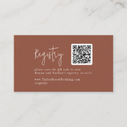 Modern Chic Terracotta Rust Gift Registry Enclosure Card | Zazzle