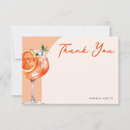 Modern Chic Thank You Aperol Spritz Thank You | Zazzle