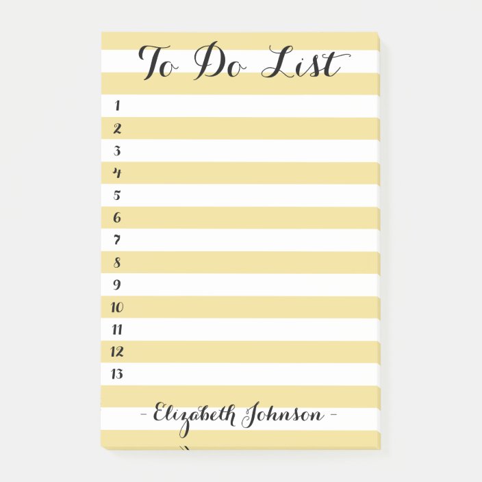 Modern Chic Trendy Elegant Gold Striped To Do List Post-it Notes | Zazzle