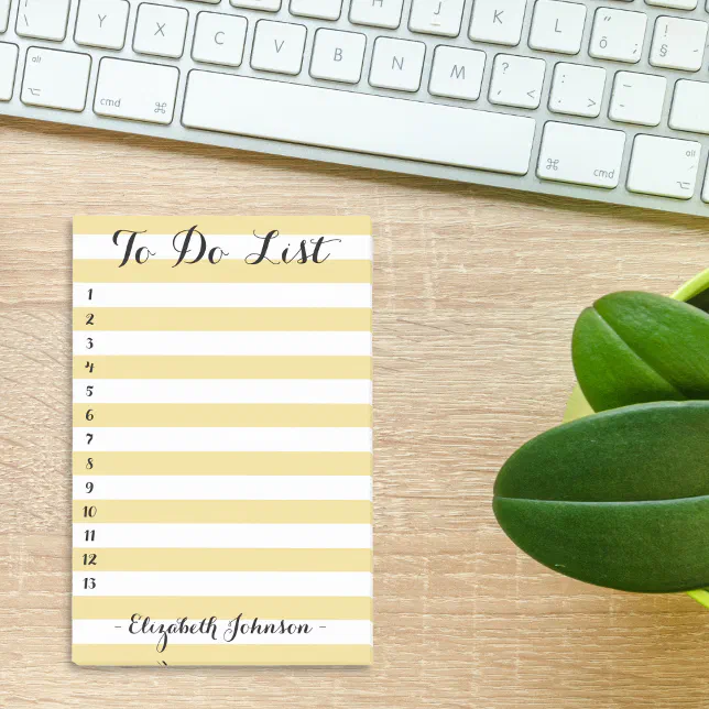 Modern Chic Trendy Elegant Gold Striped To Do List Post-it Notes | Zazzle