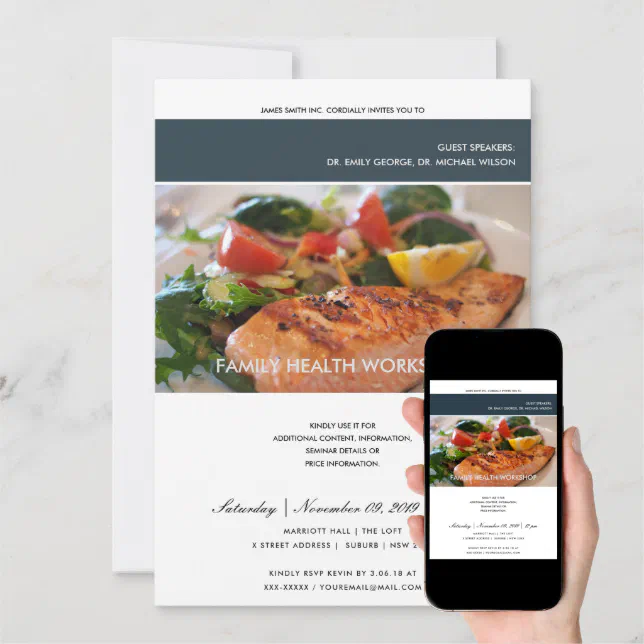 MODERN CHIC TRENDY PHOTO WORKSHOP EVENT INVITATION | Zazzle