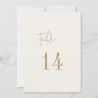 Modern Chic Vintage Gold 5x7" Table Numbers | Zazzle