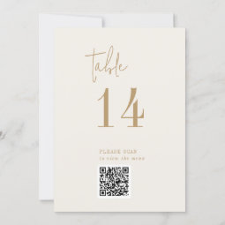 Modern Chic Vintage Gold QR Code Table Number | Zazzle