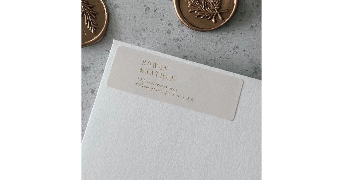 Modern Chic Vintage Gold Return Address Labels | Zazzle