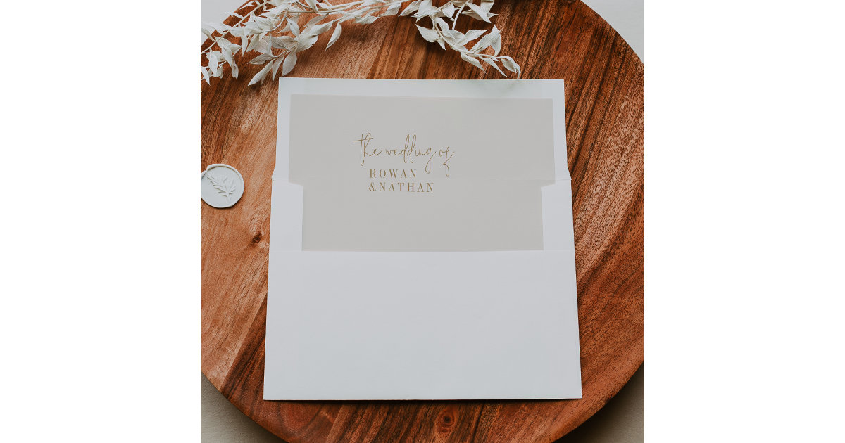 Modern Chic Vintage Gold Wedding Envelope Liner | Zazzle