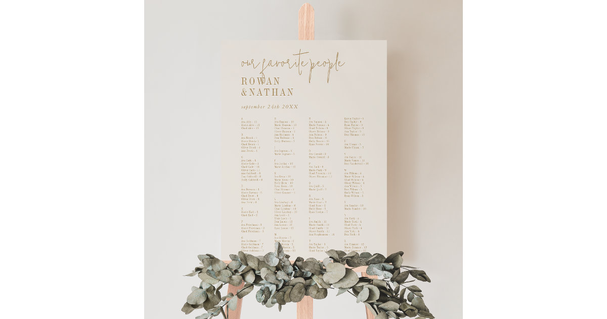 Modern Chic Vintage Gold Wedding Seating Chart Foam Board | Zazzle