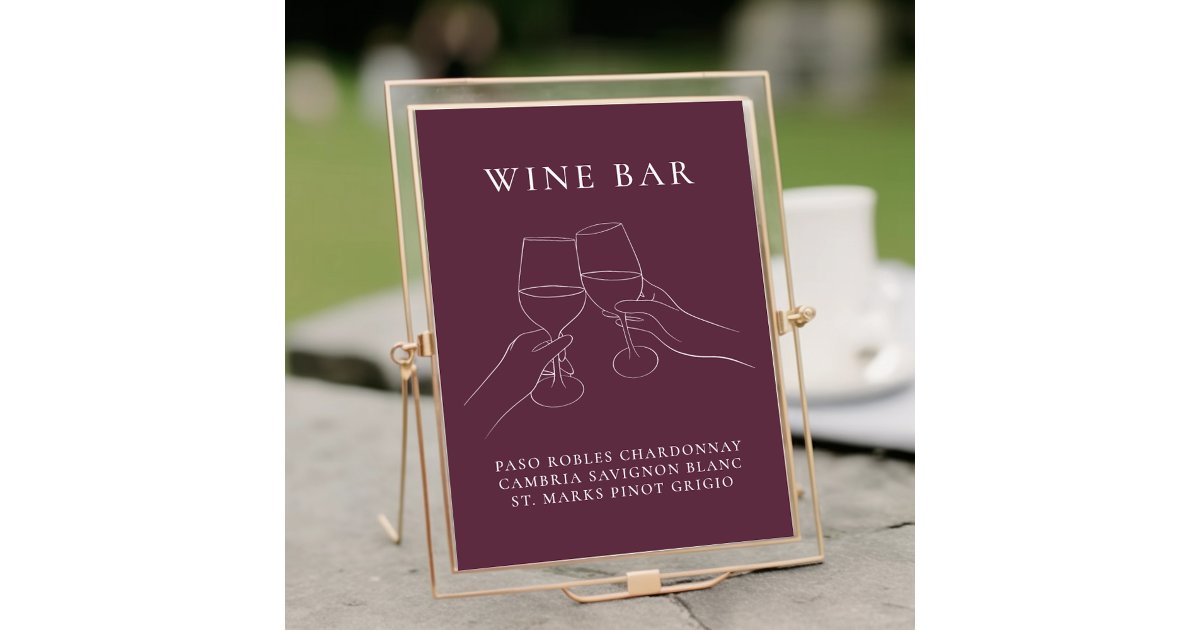 Modern Chic Wine Bar Poster | Zazzle