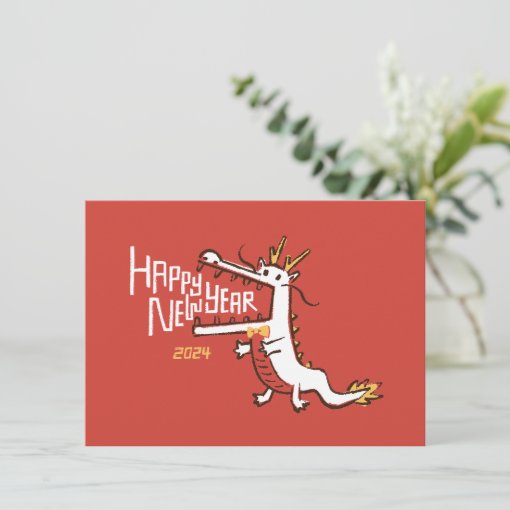 Modern Chinese New Year 2024 Year Of Dragon Holiday Card | Zazzle