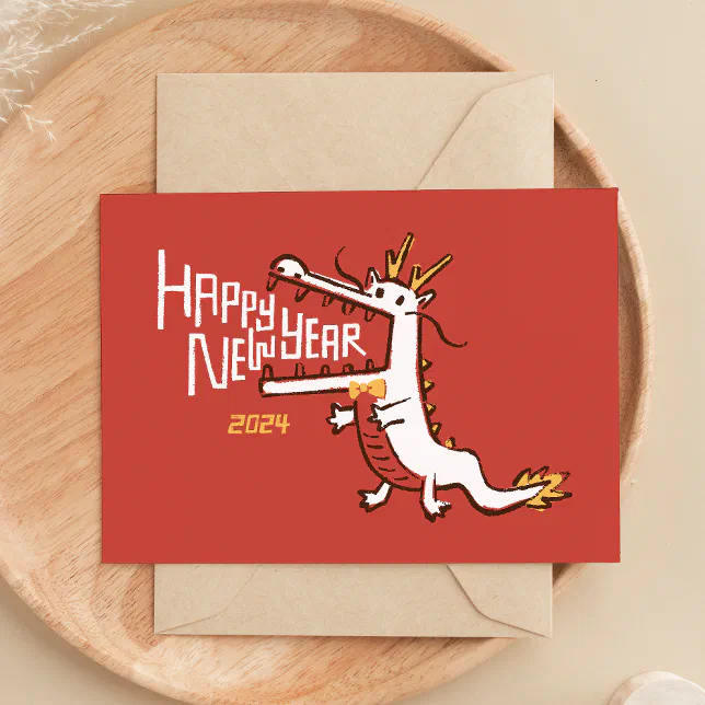 Modern Chinese New Year 2024 Year Of Dragon Holiday Card | Zazzle