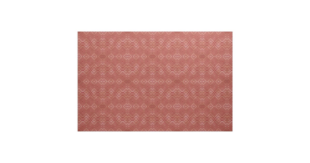 Modern Chinese Red Art Deco Geometric Pattern Fabric | Zazzle