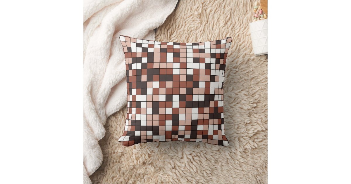 Modern Choco Geometric Pattern Throw Pillow | Zazzle