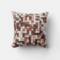 Modern Choco Geometric Pattern Throw Pillow | Zazzle