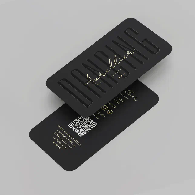 Modern Choreographer Dancing Dancer Black Gold Business Card | Zazzle