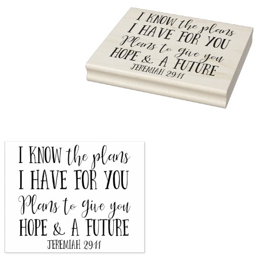 Modern Christian Bible Verse Typography Rubber Stamp | Zazzle