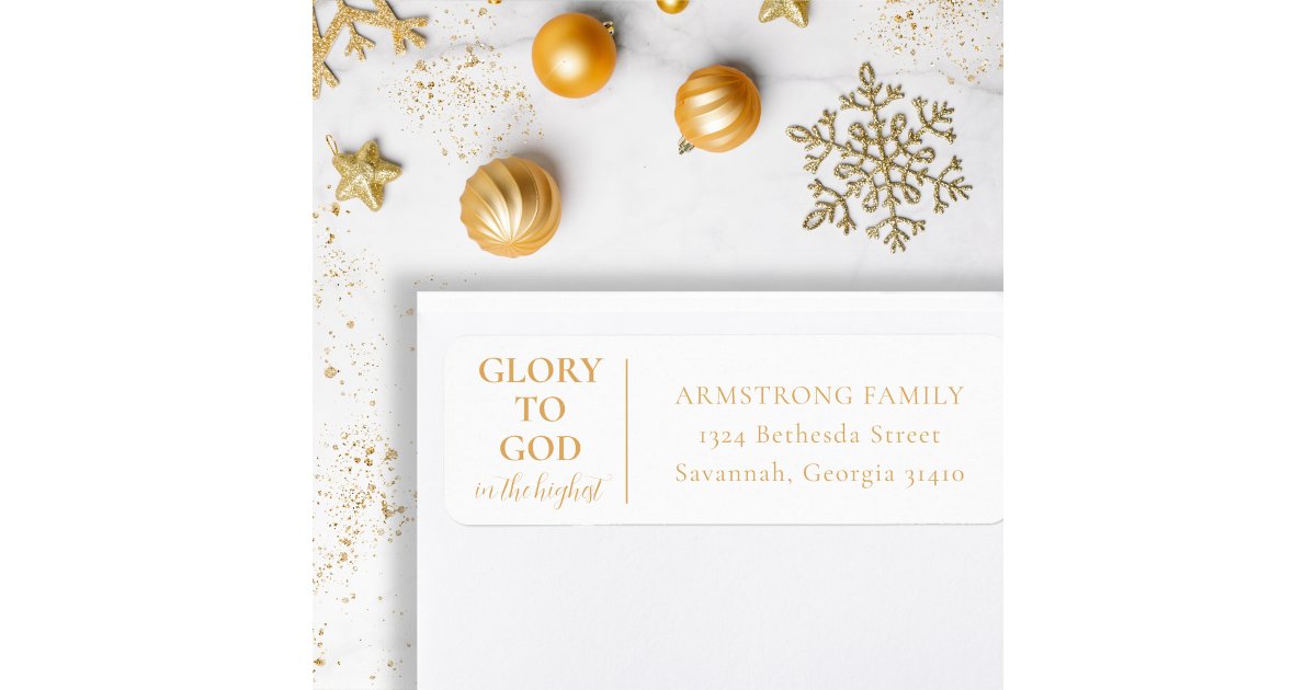 Modern Christian Christmas Return Address Label | Zazzle