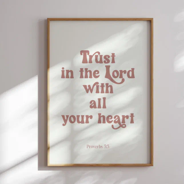 Modern Christian kids trust in the lord poster | Zazzle