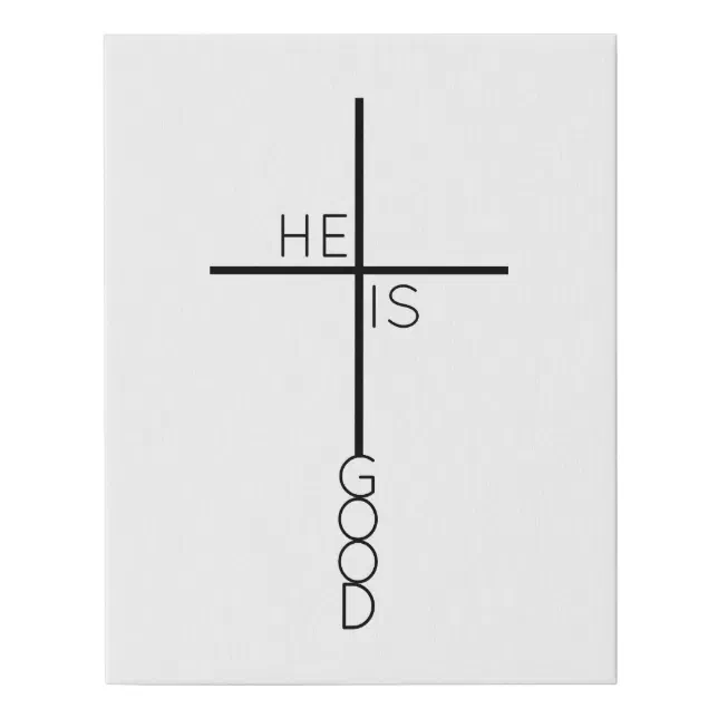 Modern Christian Minimalist Cross Artwork Faux Canvas Print | Zazzle