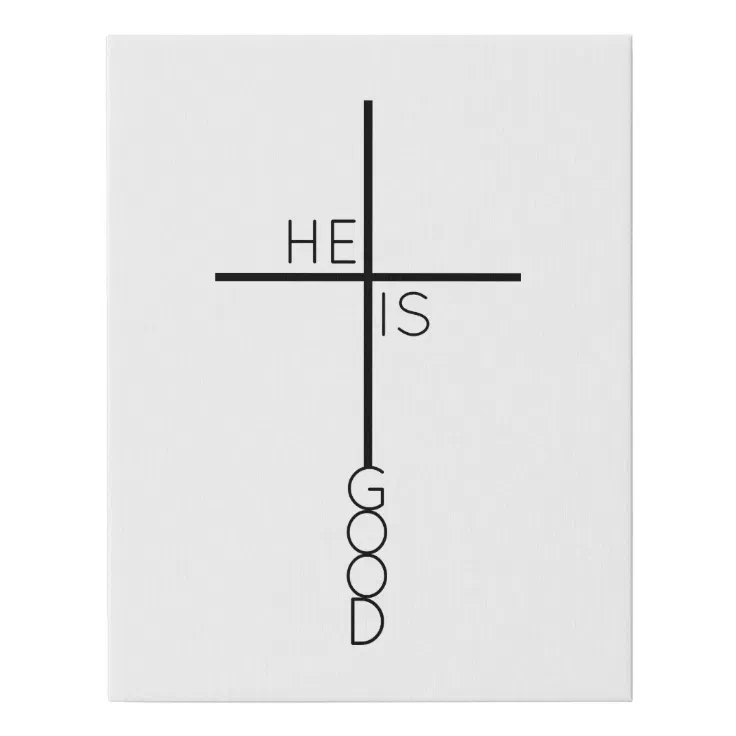 Modern Christian Minimalist Cross Artwork Faux Canvas Print | Zazzle