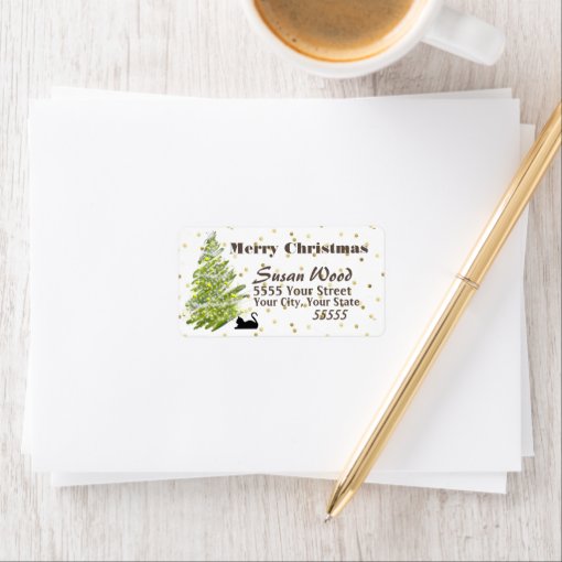 Modern Christmas Design Return Address Labels | Zazzle