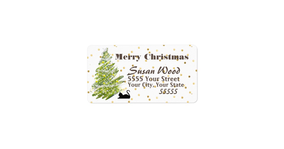 Modern Christmas Design Return Address Labels | Zazzle