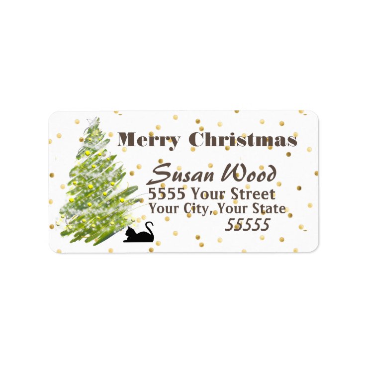 Modern Christmas Design Return Address Labels | Zazzle