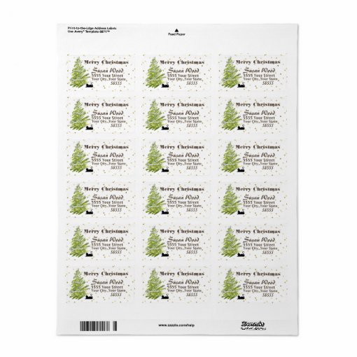 Modern Christmas Design Return Address Labels | Zazzle