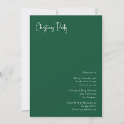 Modern Christmas | Green Party Invitation | Zazzle