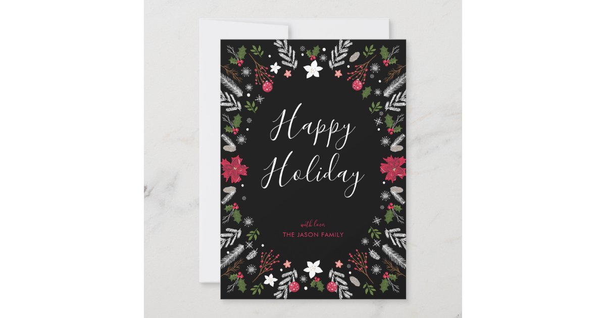 Modern Christmas, Holiday Flat Note Card | Zazzle