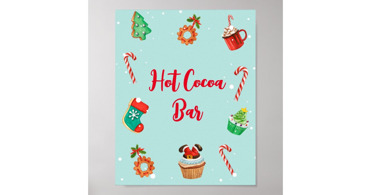 Modern Christmas Hot Cocoa Bar Sign | Zazzle