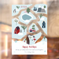 Modern Christmas map story telling illustrations Window Cling | Zazzle