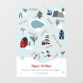 Modern Christmas map story telling illustrations Window Cling | Zazzle
