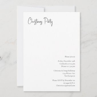 Modern Christmas Script Party Invitation | Zazzle