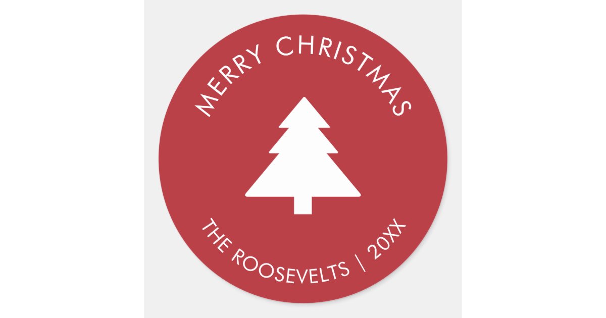 Modern Christmas Tree Gift Labels Envelope Seal | Zazzle