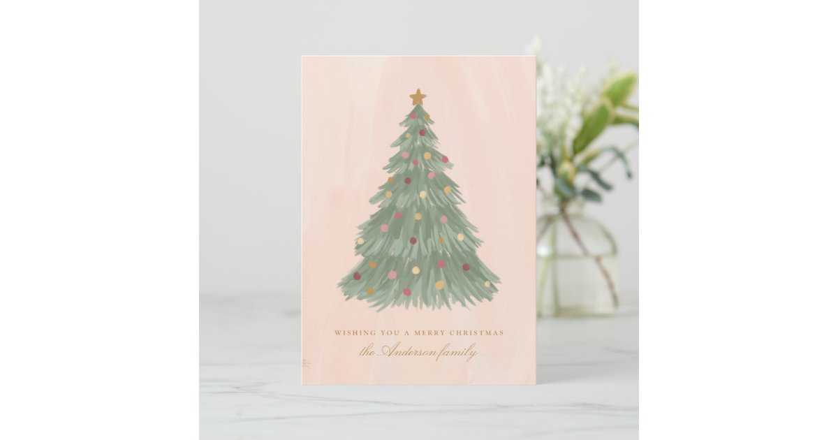 Modern Christmas Tree Holiday Card | Zazzle