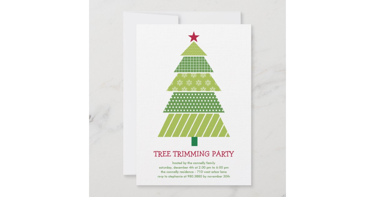 Modern Christmas Tree Holiday Party Invitation | Zazzle
