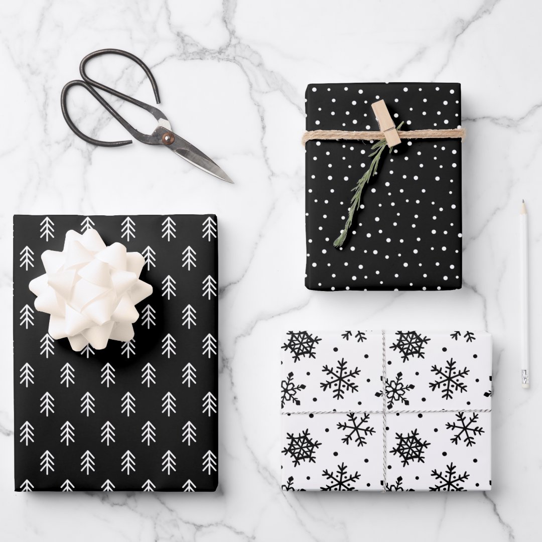 Modern Christmas Tree holiday wrapping paper | Zazzle