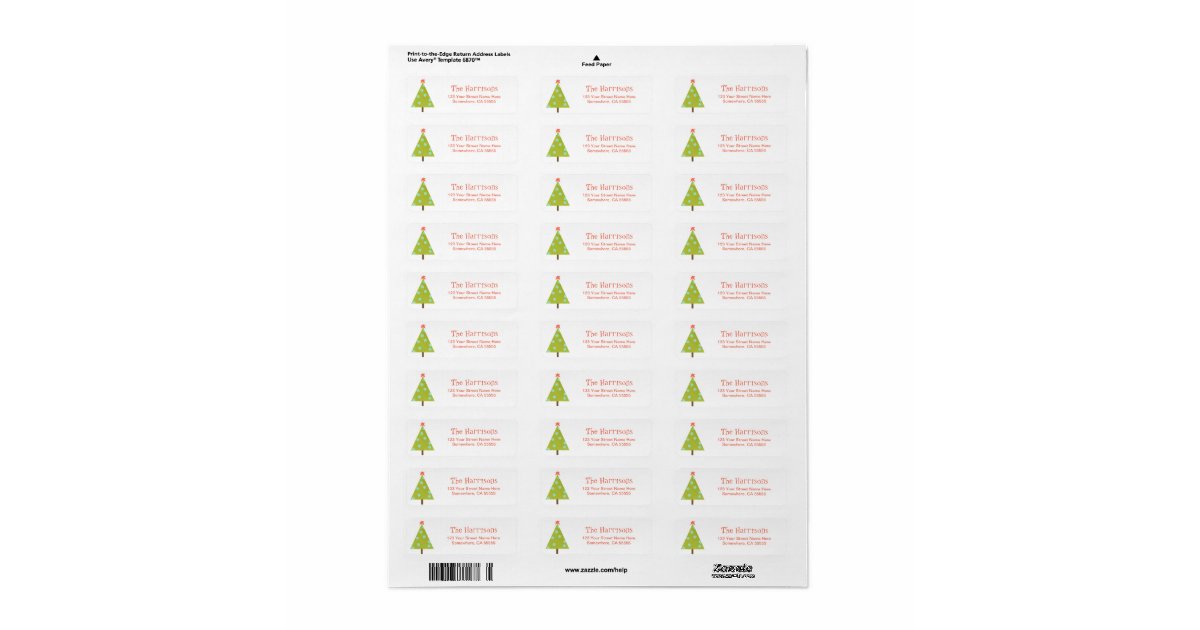 Modern Christmas Tree Return Address Label | Zazzle.com