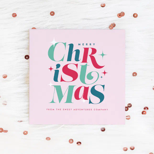 Modern Christmas Typography Design Holiday Card | Zazzle