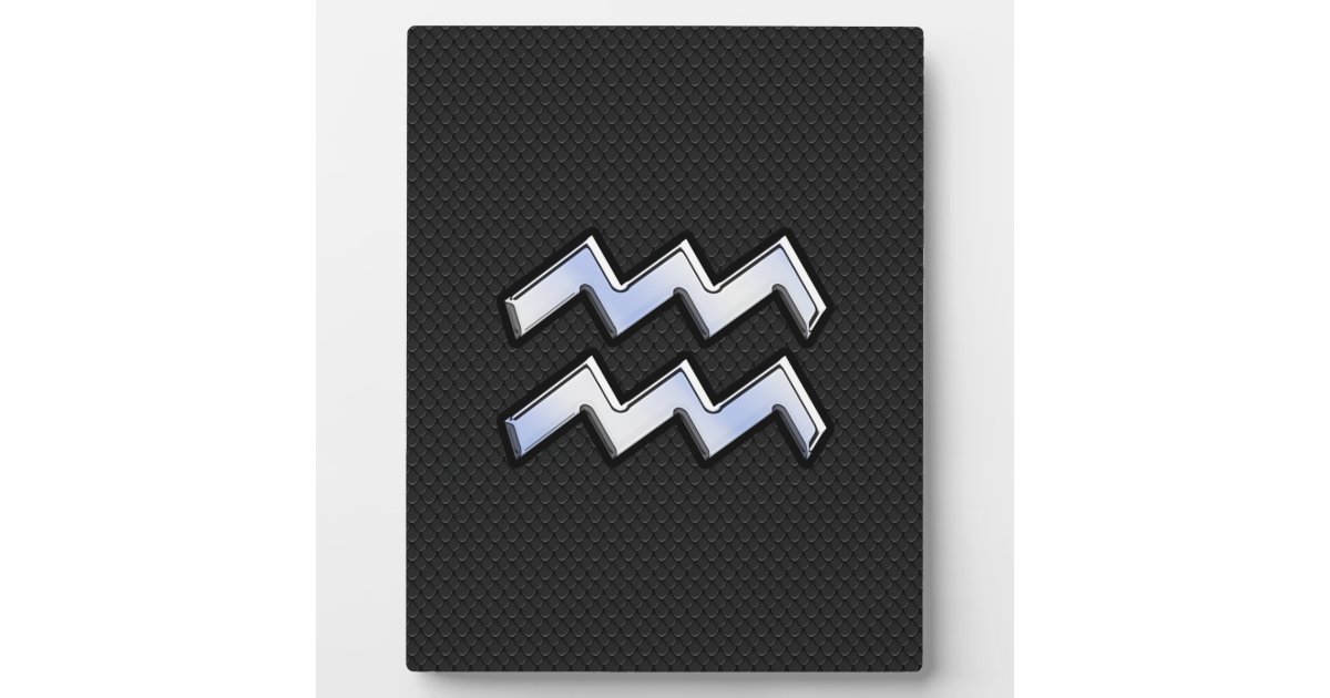 Modern Chrome Like Aquarius Zodiac Sign on Snake Plaque | Zazzle