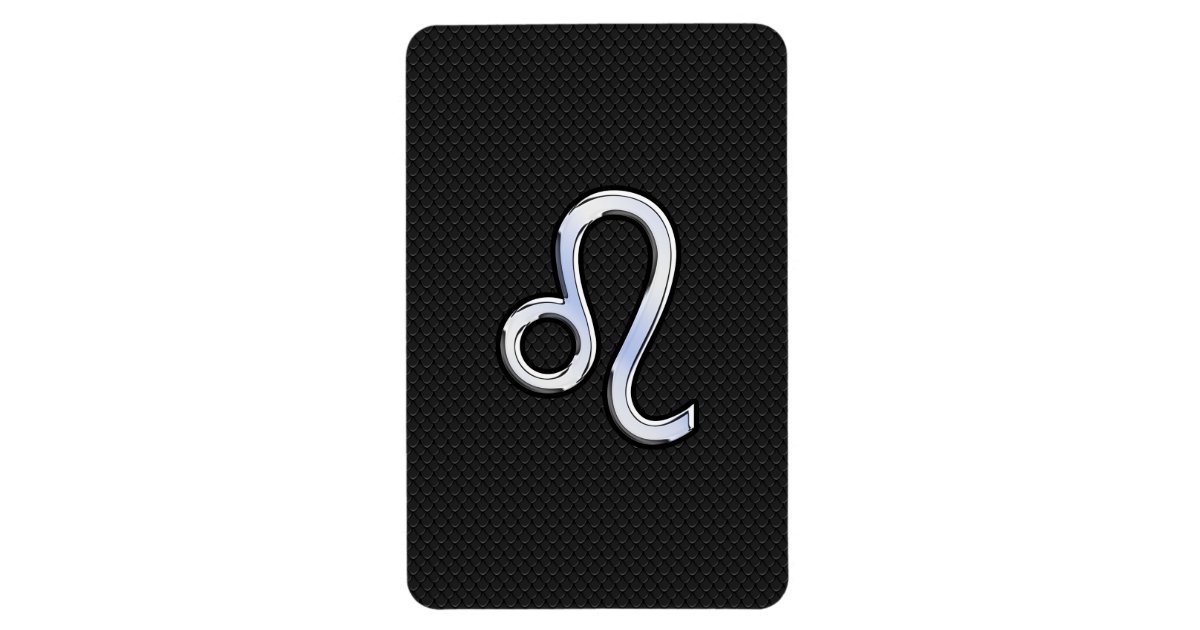 Modern Chrome Like Leo Sign on snake skin Magnet | Zazzle