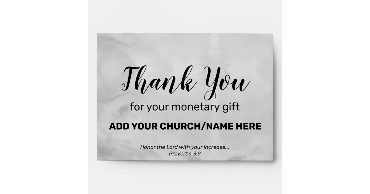 Modern Church Charity Cash Envelope | Zazzle